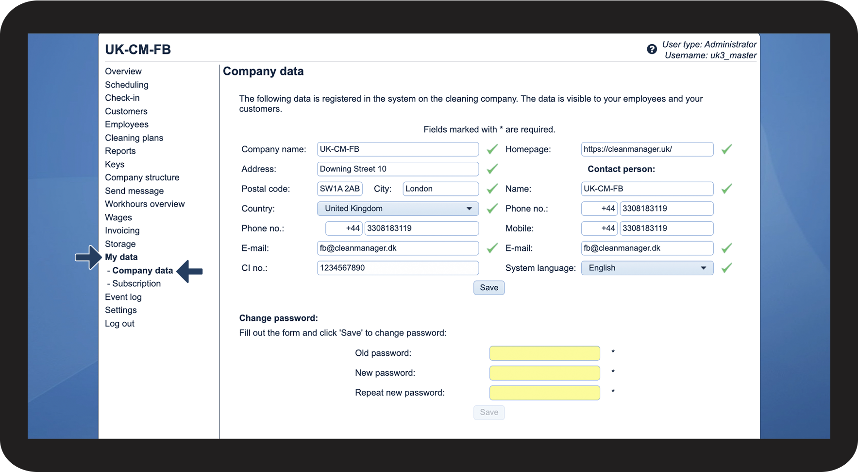 Company logo – CleanManager