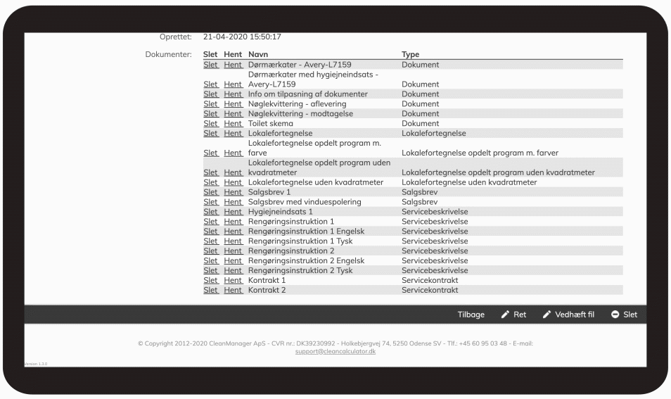 Del 4 - Generering af dokumenter – CleanManager