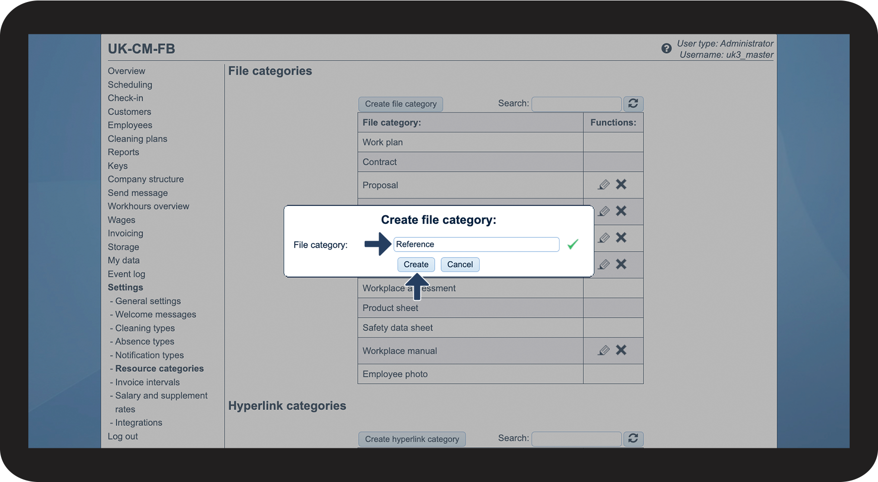Creating resource categories – CleanManager